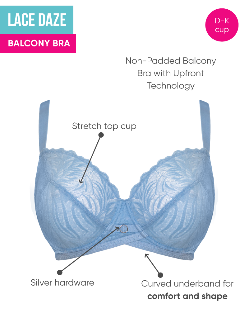Curvy Kate Lace Daze Balcony Bra Powder Blue – Brastop UK