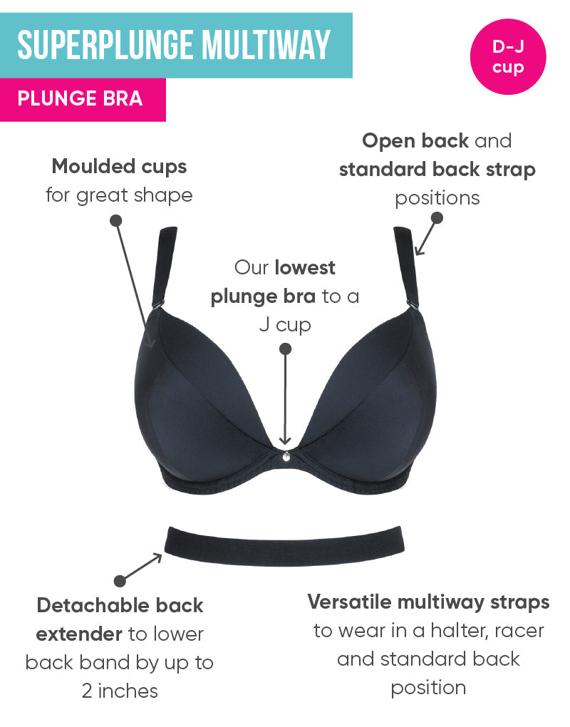 Curvy Kate Superplunge Multiway Padded Plunge Bra Black – Brastop UK