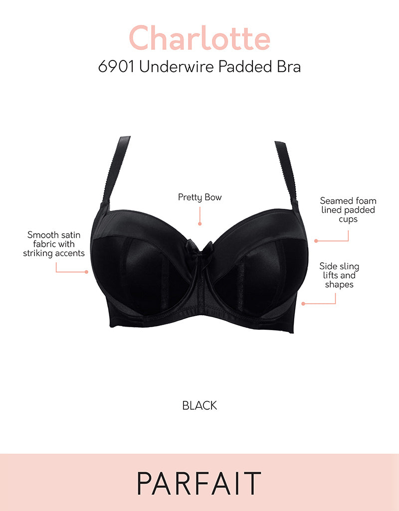 Parfait Charlotte Padded Balconette Bra Black – Brastop UK